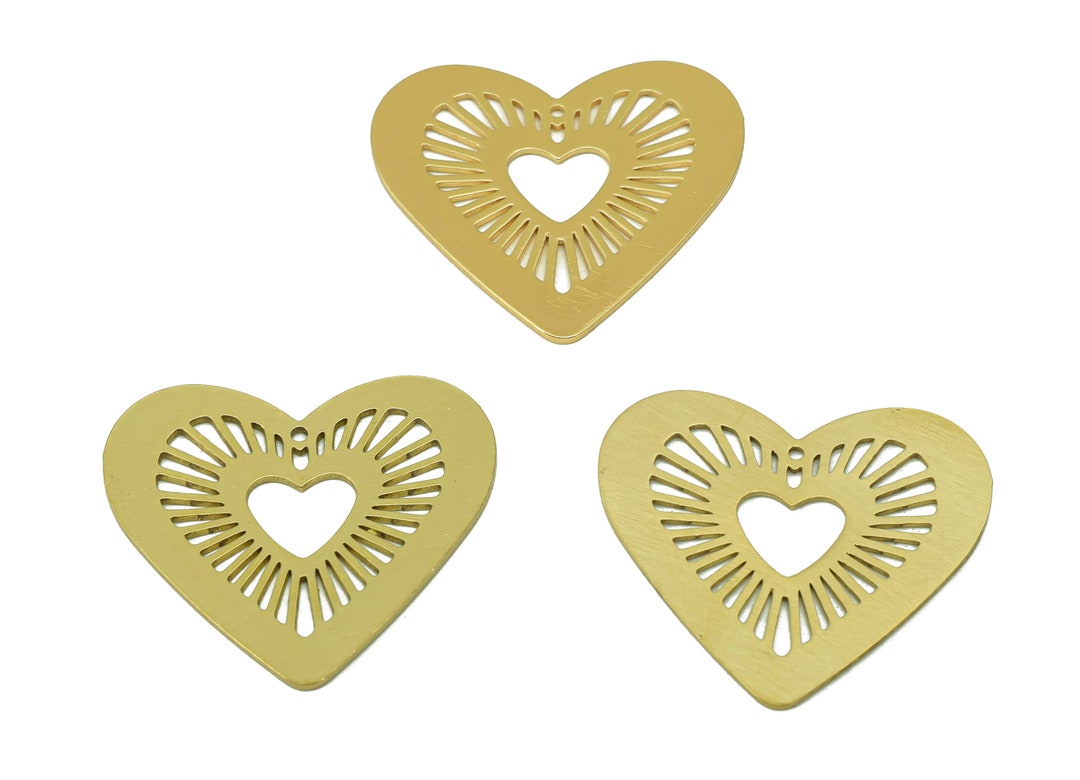 Heart Laser Cut Earring Charms, Heart Love Cut Out Charms, Handmade ...