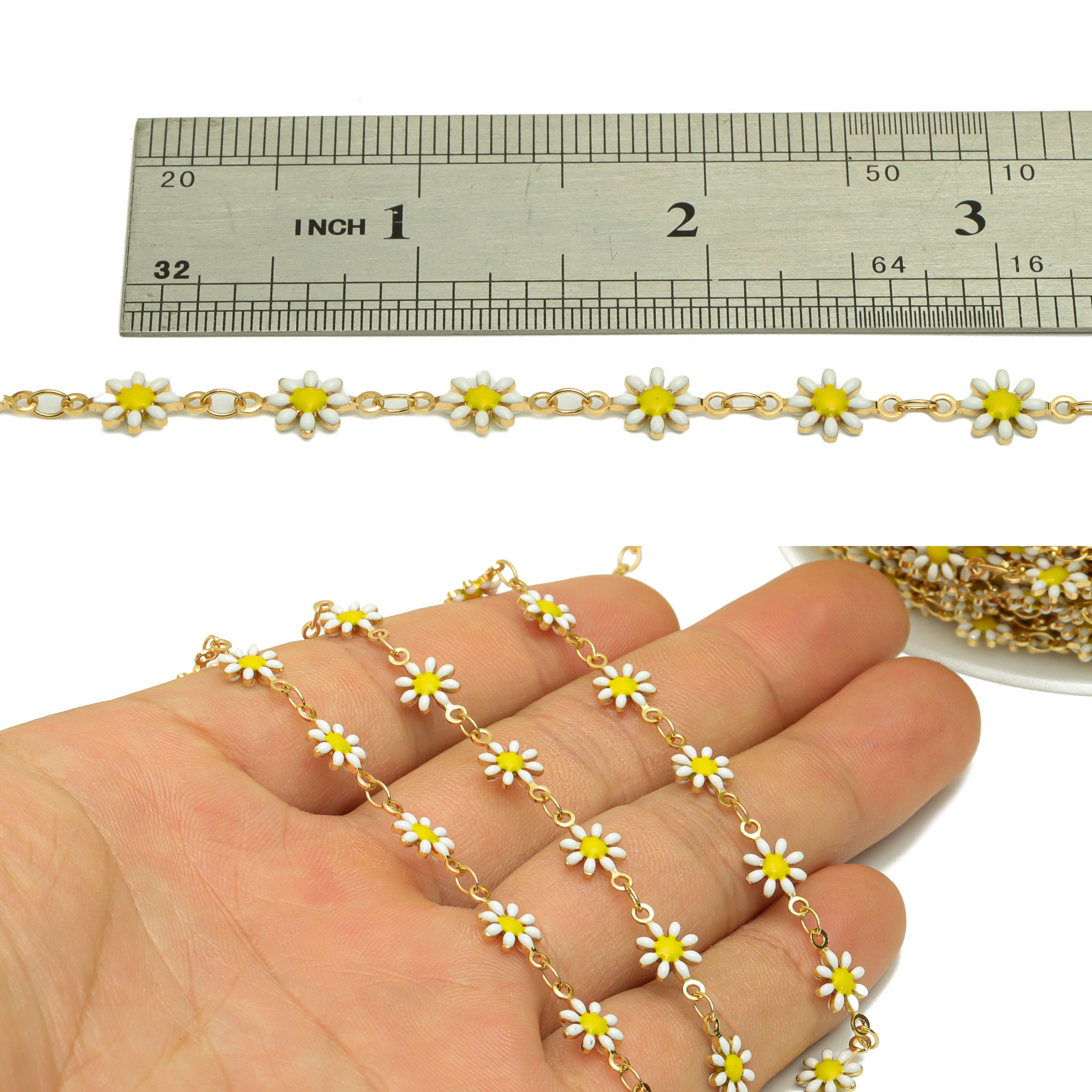Daisy Satellite Chain Marguerite Beads Chain Flower - Etsy