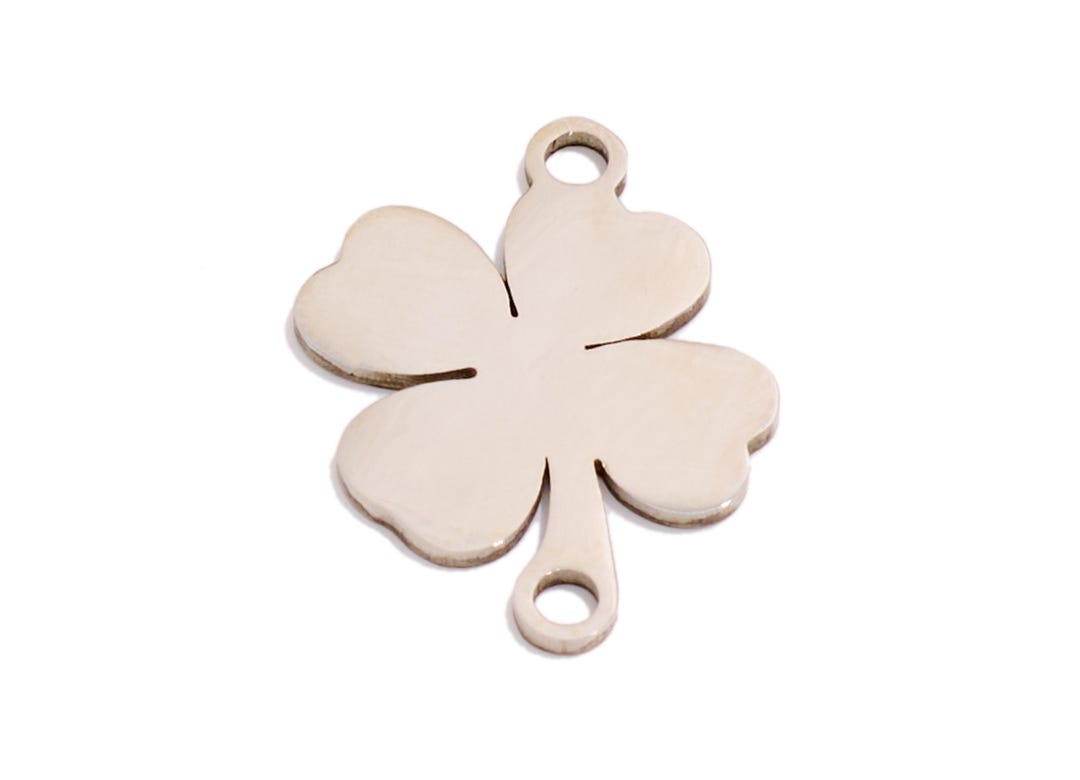 Steel Leaf Connector, Four Leaf Clover 2 Holes Connector, Stainless ...