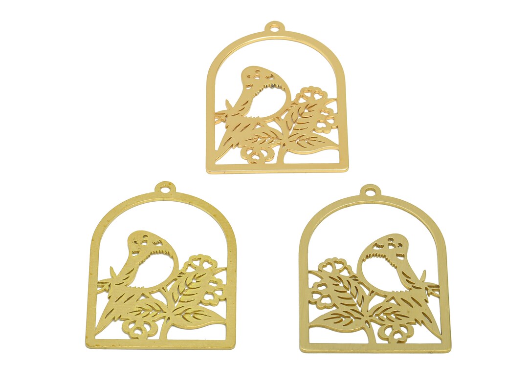 Sparrow Laser Cut Earring, Raw Arc Domed Garden Cage, Brass Bird Cage ...