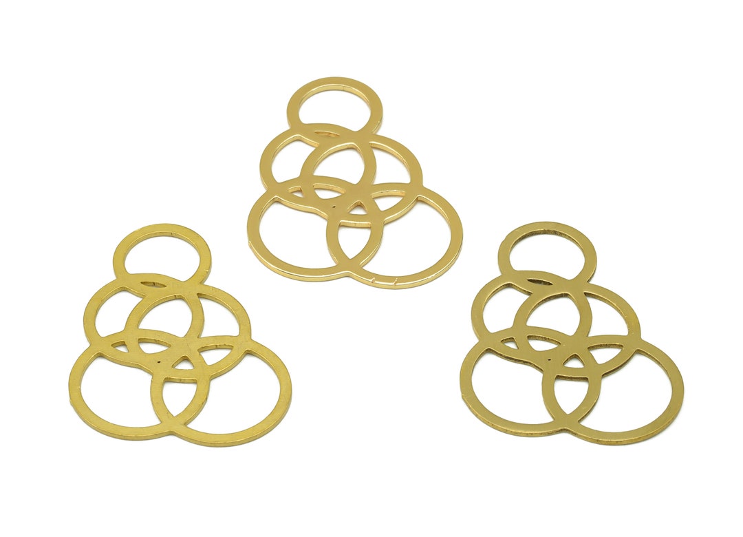 Hoops Lasercut Connector, Raw Brass Stacking Circles Connector ...