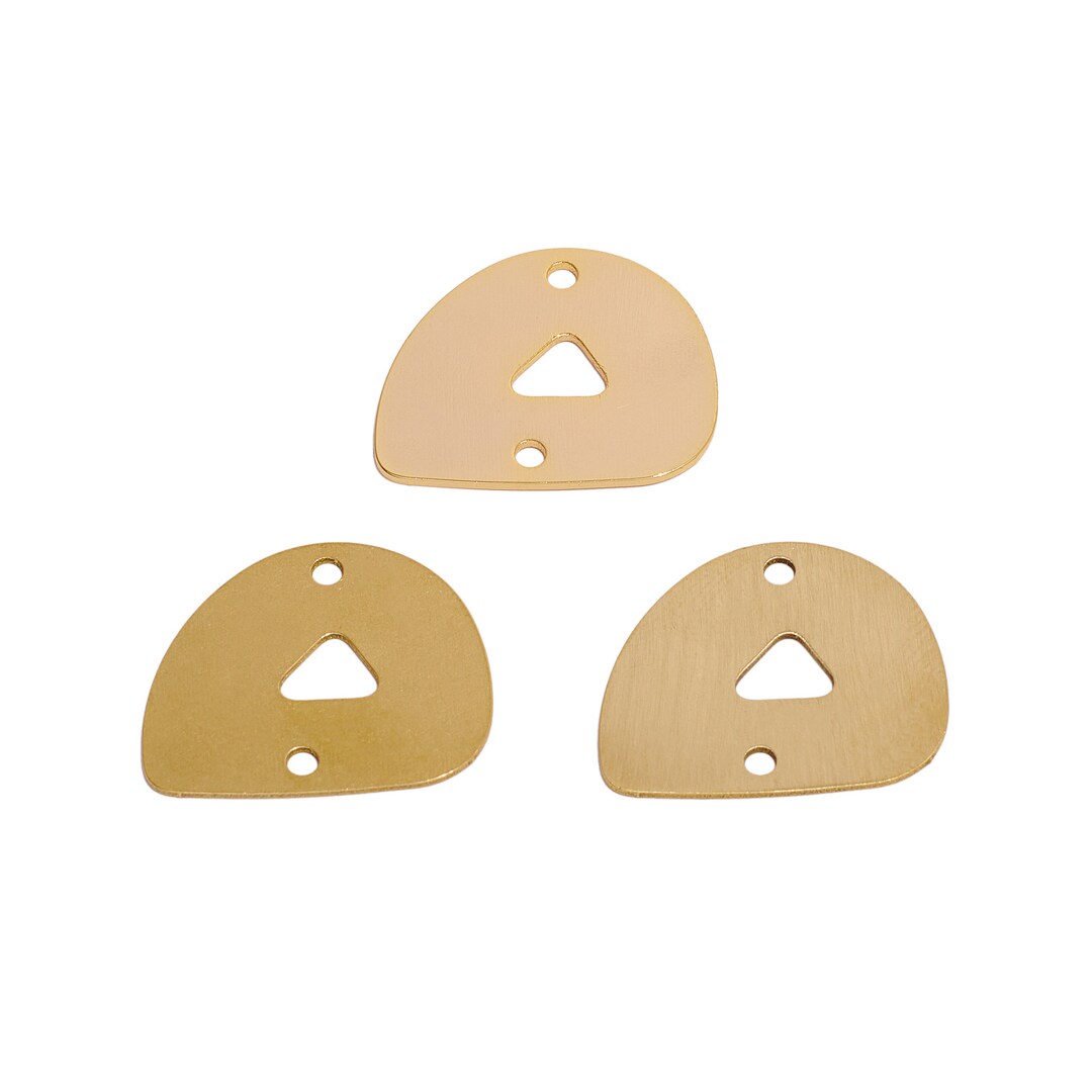 Irregular Round Lasercut Connectors, Raw Brass Triangle Hollow ...