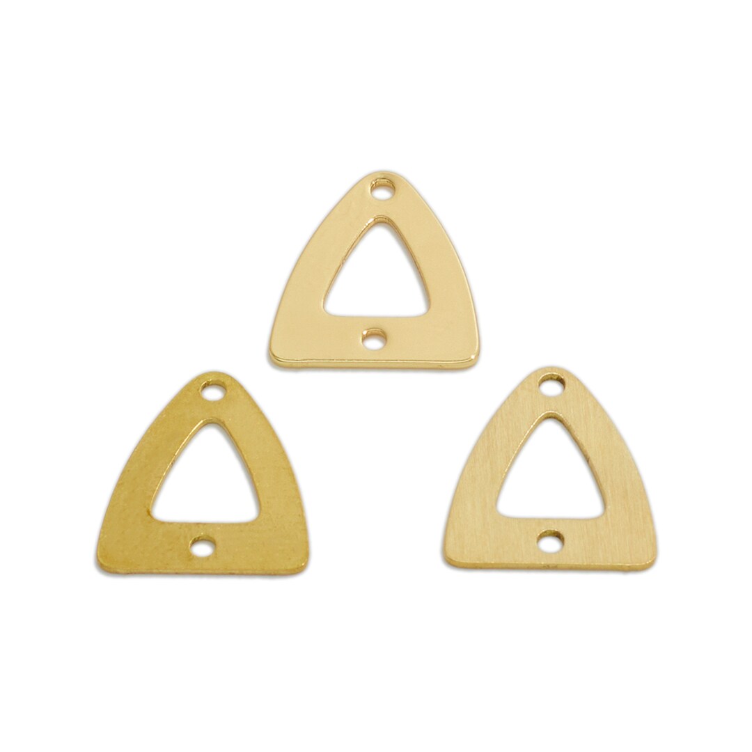 Triangle Lasercut Earring Connector, Raw Brass Triangle Hoop Geometric ...