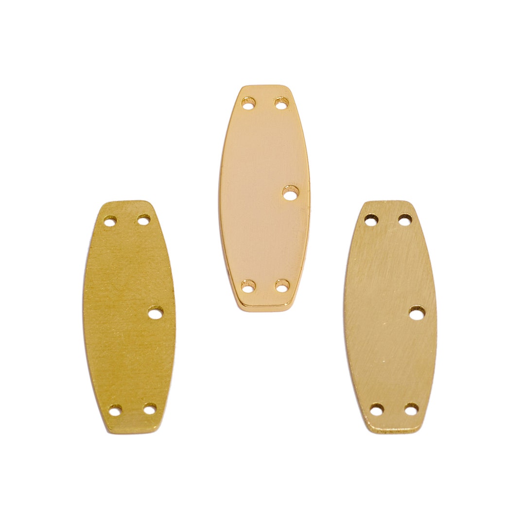 Oval Lasercut Connector, Raw Brass Irregular Oval Geometric Connector ...