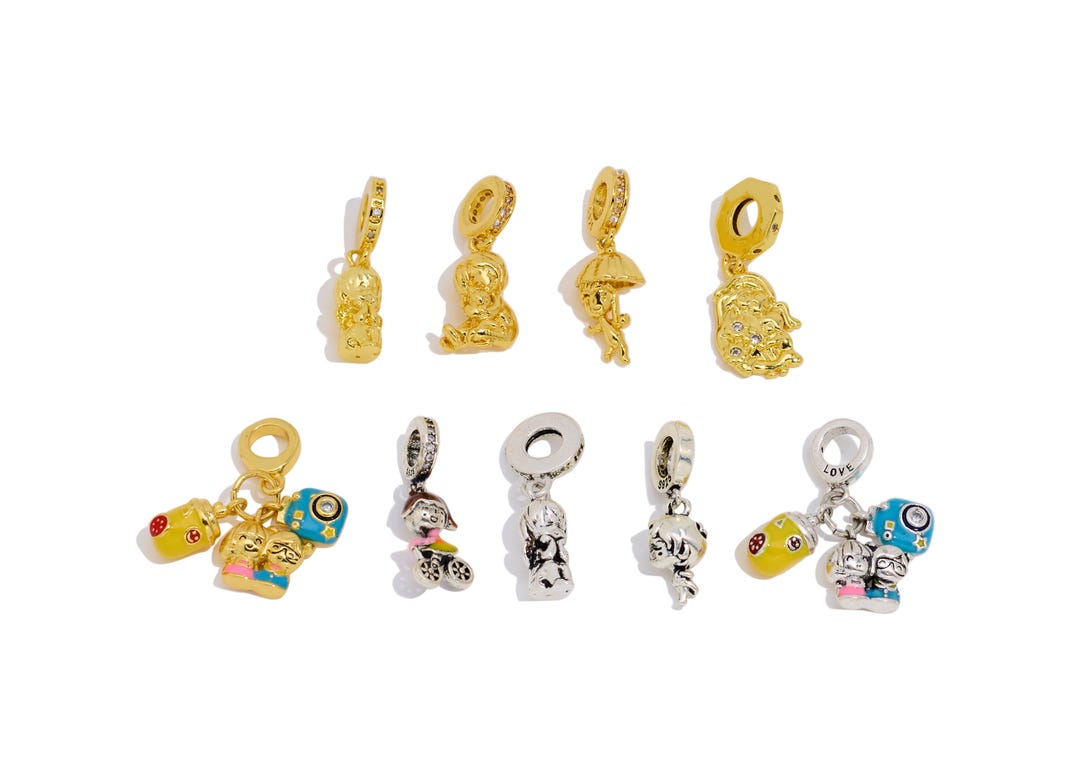 Enamel Cartoon Couple Dangle Charms, Cute Kid Pendant for Bracelet ...