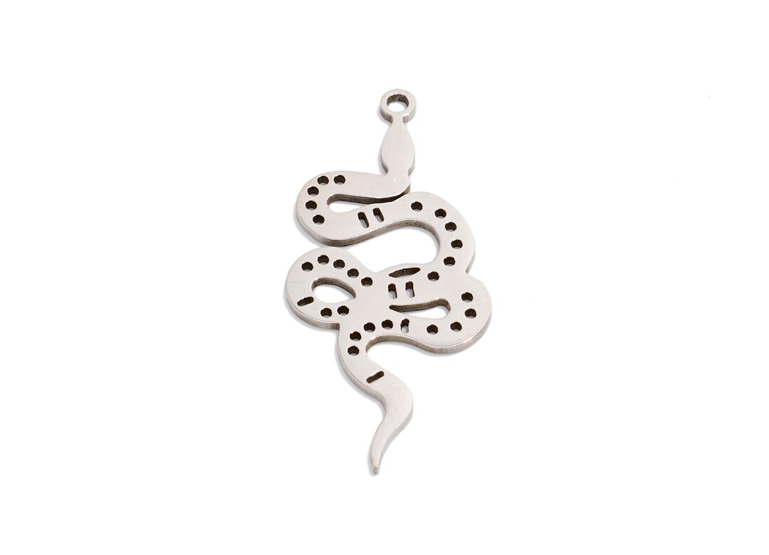 Steel Snake Lasercut Charms, Bubbles Snake Animal Charms, Stainless ...