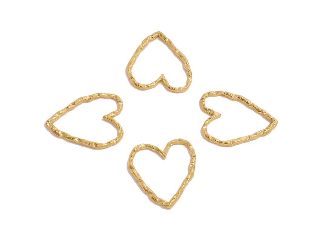 Steel Heart Charm, 316 Stainless Steel, Textured Heart Ring Lasercut ...