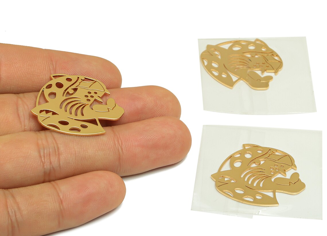 Feral Leopard Laser Cut Earring Charm Spots Panther Head - Etsy