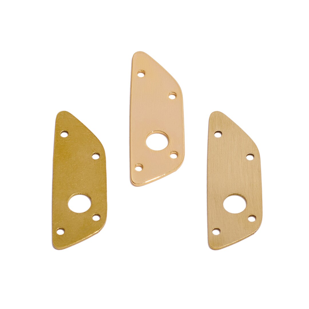 Trapezoid Lasercut Connectors, Raw Brass Round Hollow Geometric 4 Holes ...