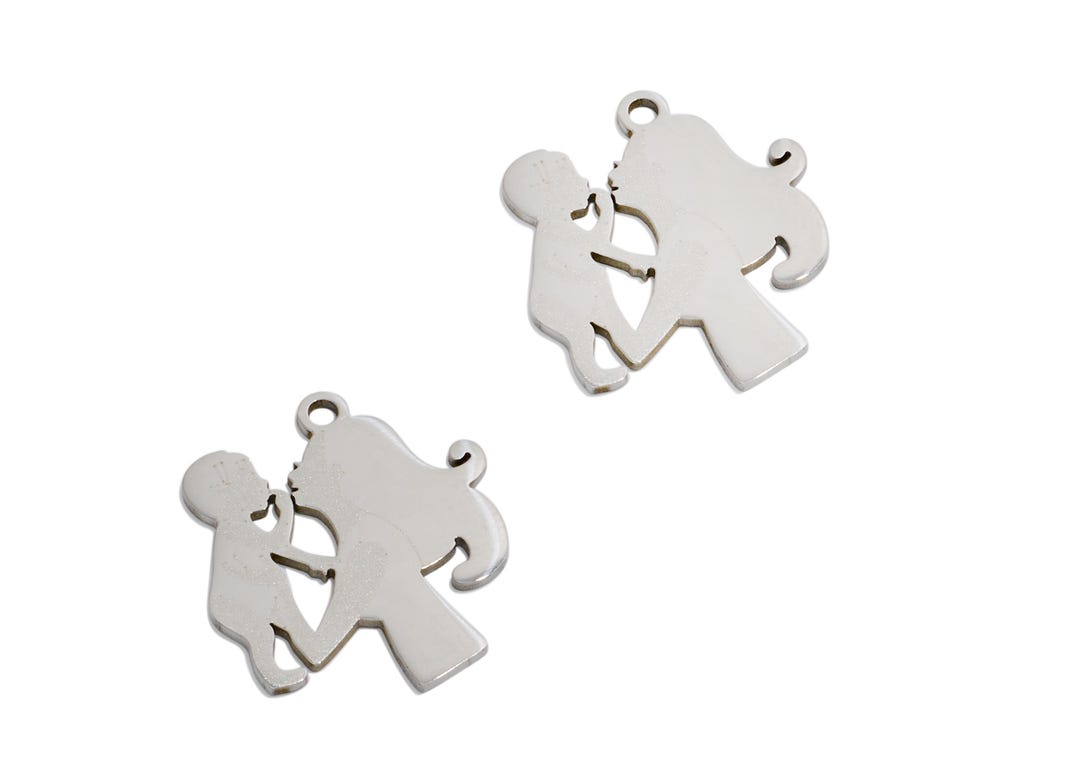Steel Mom Baby Charms, Mother Holding Baby Charms, Stainless Steel ...