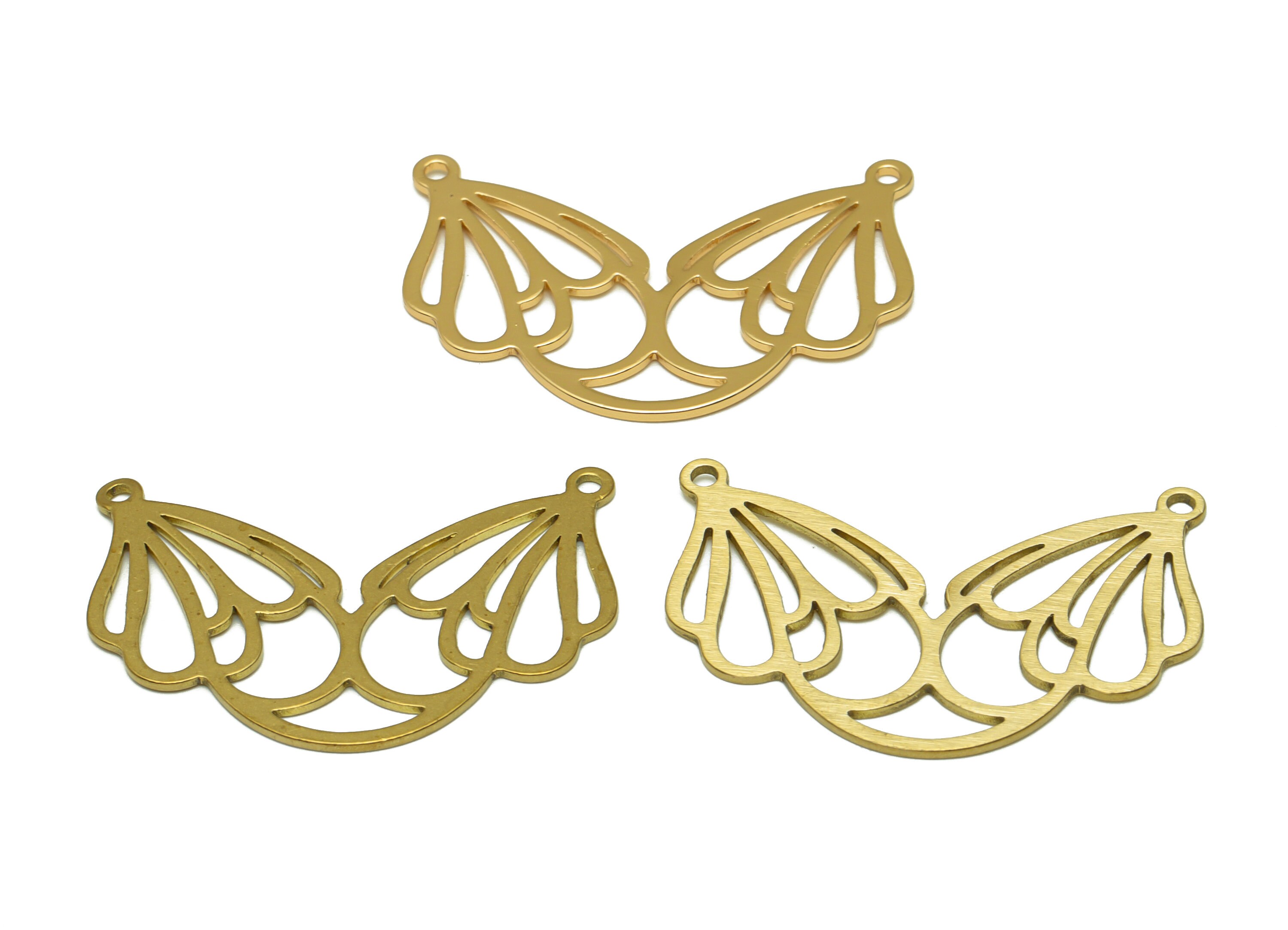 Clown Laser Cut Connector, Abstract Joker Cutout Connector, Raw Brass ...