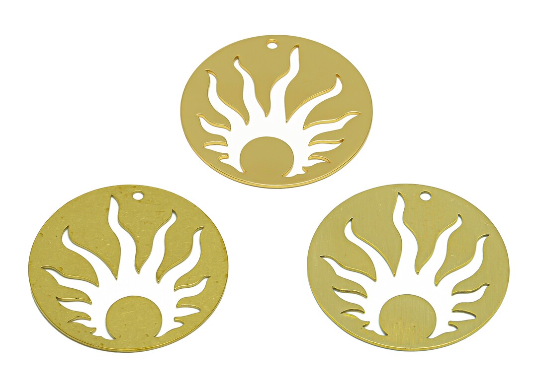 Fireball Lasercut Charm, Hollow Round Fire Earring Charm, Handmade ...