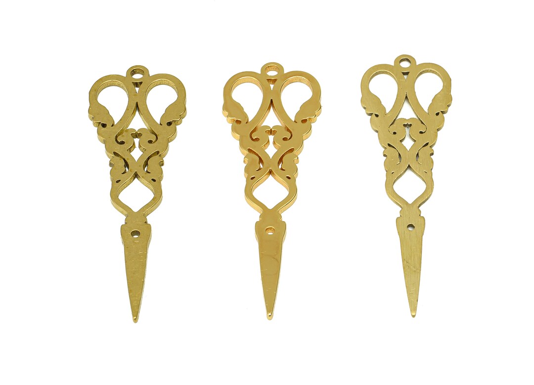 Scissors Lasercut Charms, Gold Court Shears Earring Charm, Handmade ...