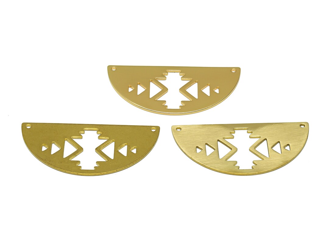 Half Moon Laser Cut Connector, Semicircle Arc Domed Connector, Raw ...