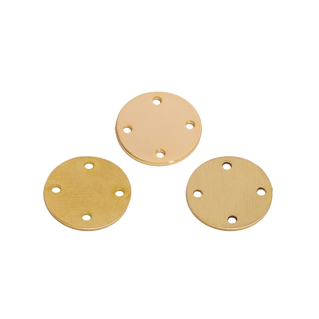 Round Lasercut Connectors, Raw Brass Circle Geometric Connectors, 4 ...