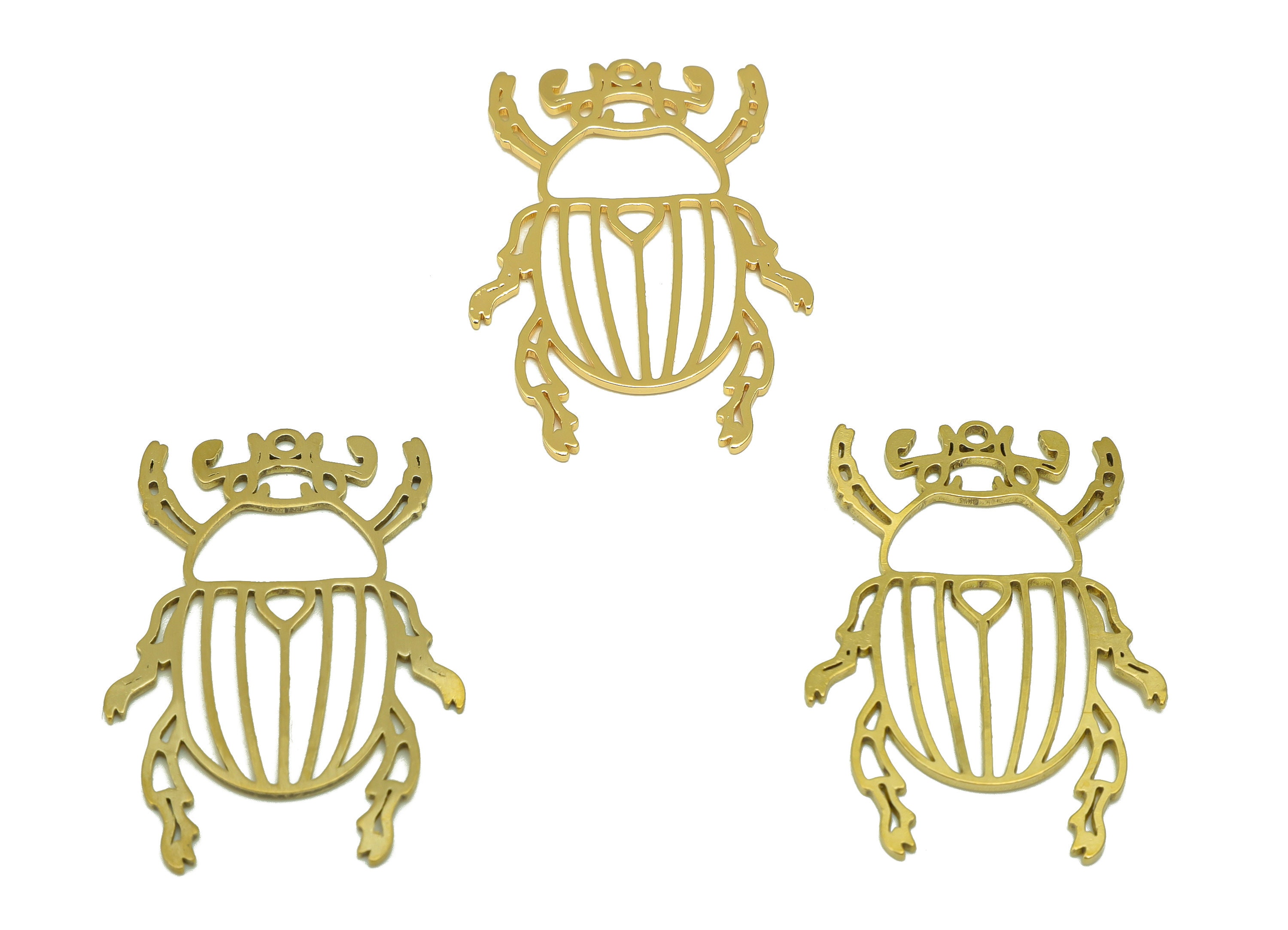 Insect Laser Cut Earring Charms Gold Bug Earring Handmade - Etsy