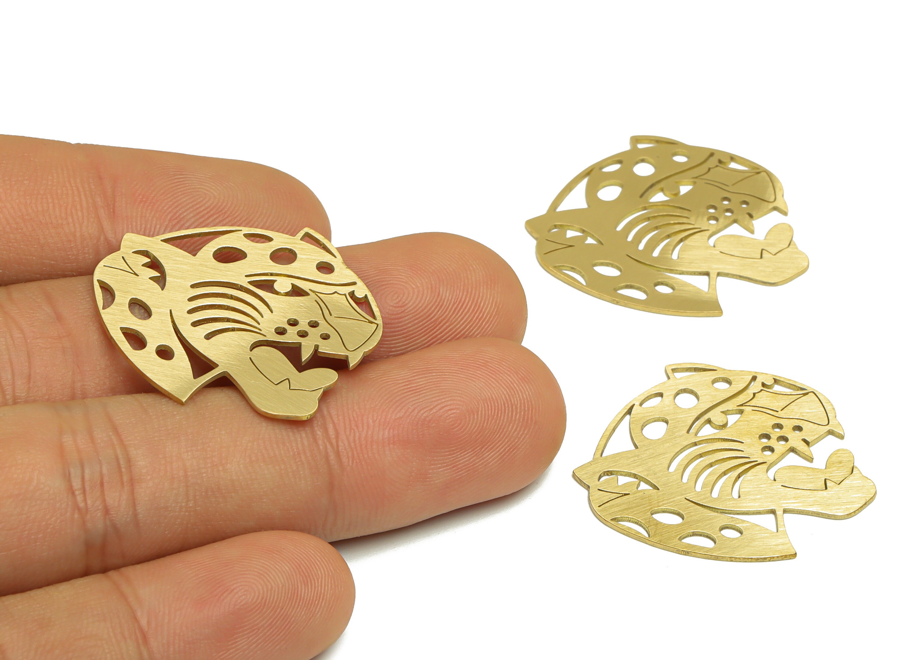Feral Leopard Laser Cut Earring Charm Spots Panther Head - Etsy