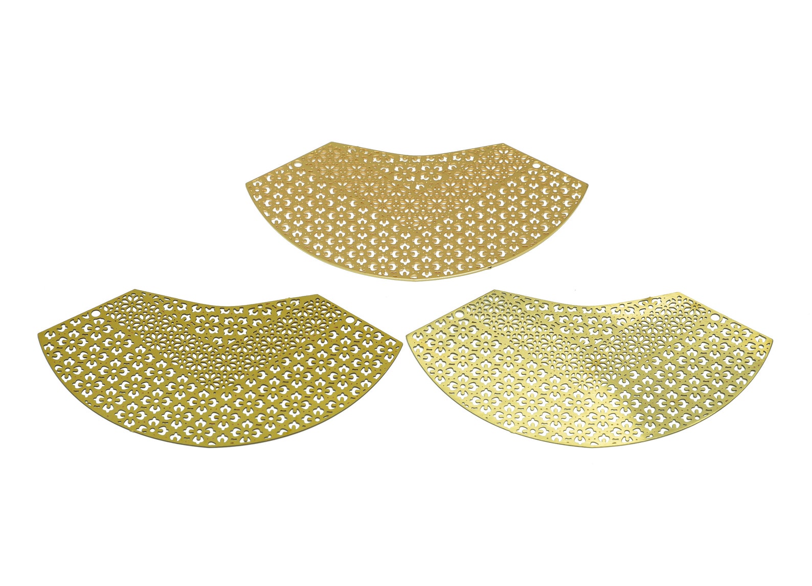 0.3mm Geometry Lasercut Connector, Abstract V Arc Connector, Raw Brass ...