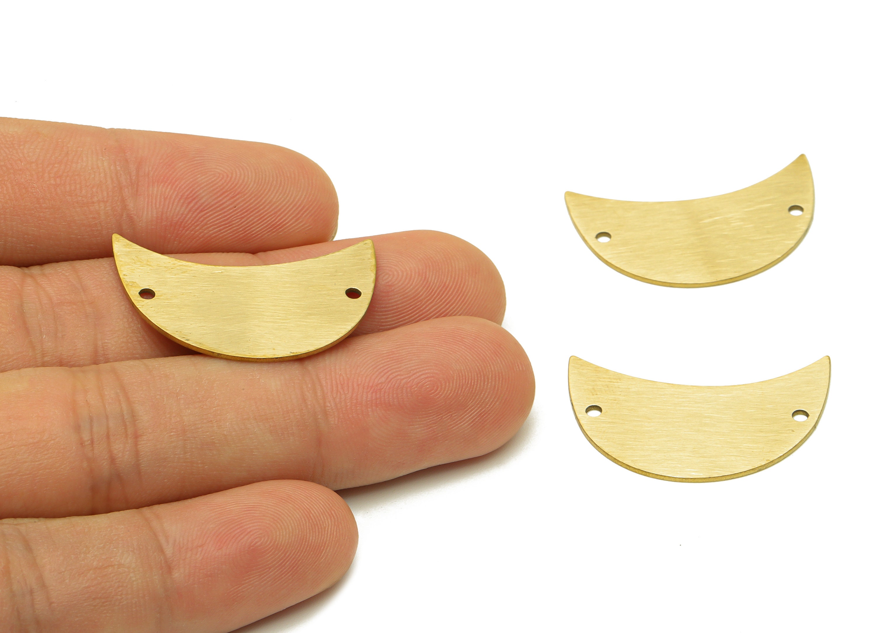 Crescent Laser Cut Connectors, Stamping Blank Connector, Raw Brass Moon ...