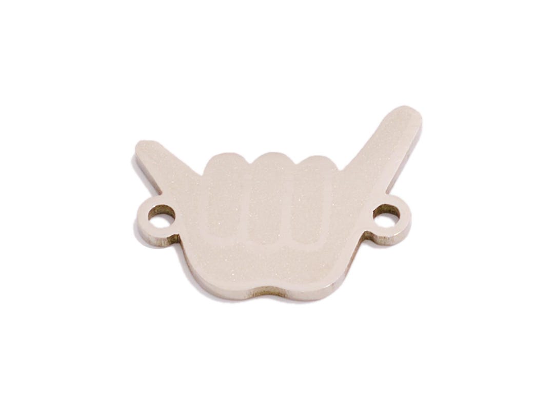 Steel Hand Sign Connector, Hang Loose 2 Holes Geometric Connector ...