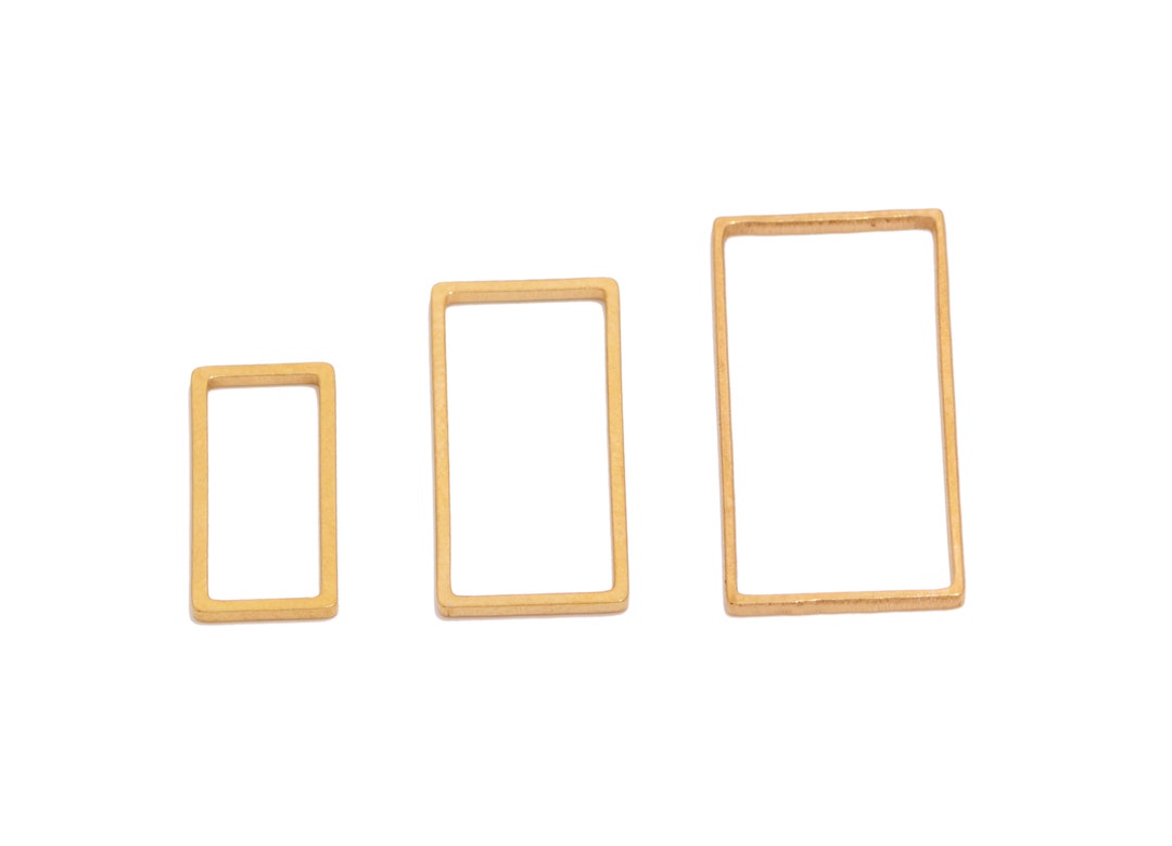 Stainless Steel Rectangle Rings, Rectangle Rings Charm, Stainless Steel Connector, Steel ...