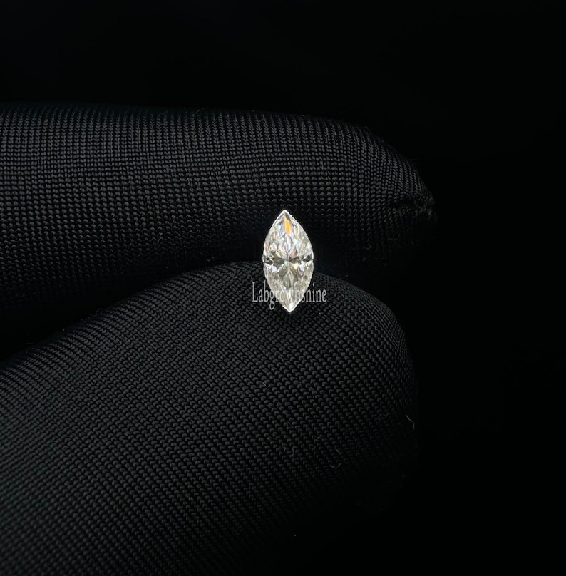 14K Gold Lab Grown Diamond Marquise Stud Earring: Helix Conch Piercing ...
