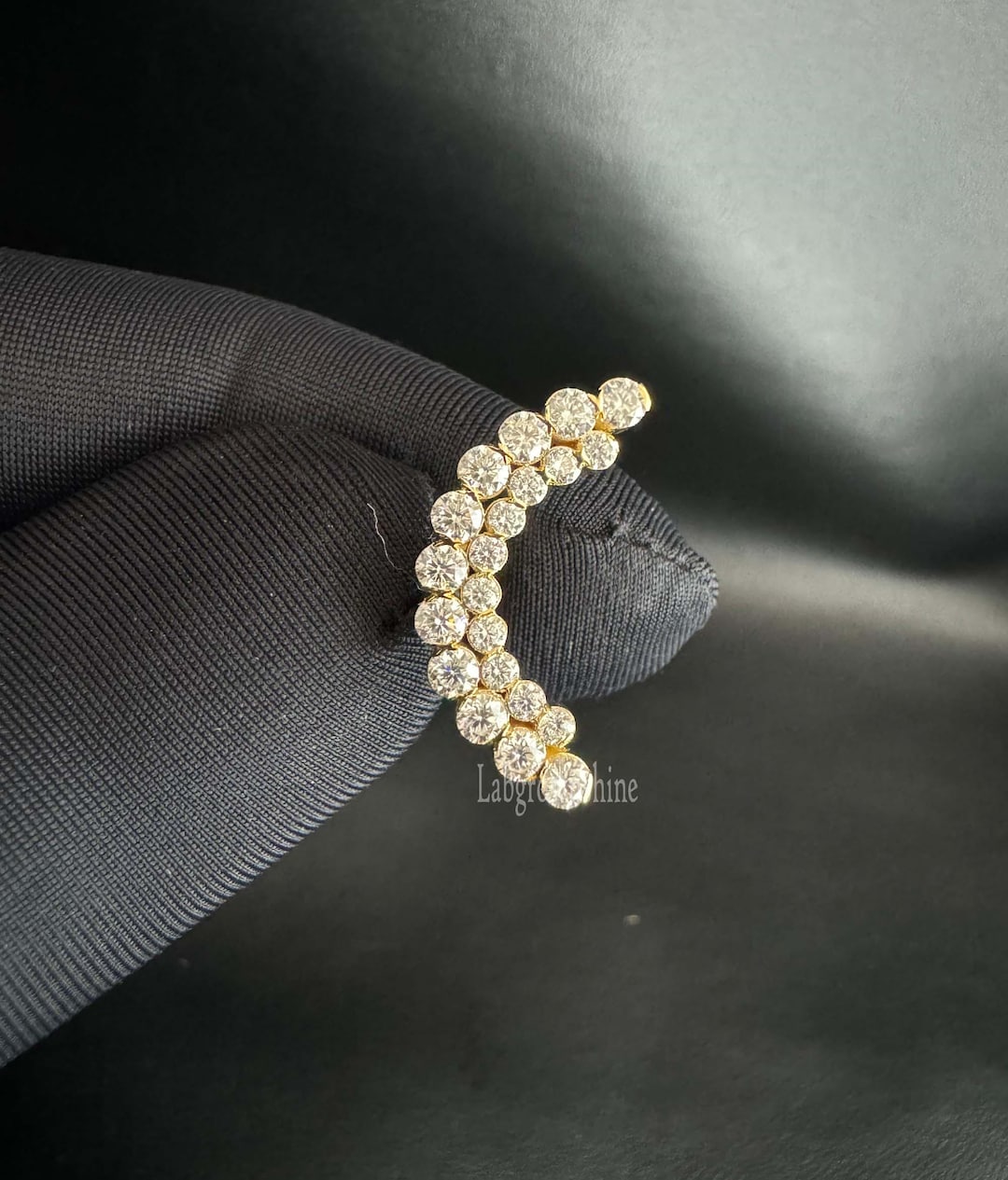 Athena Sparkle Invisible Set Curve Cartilage 14K Gold Stud Earring ...