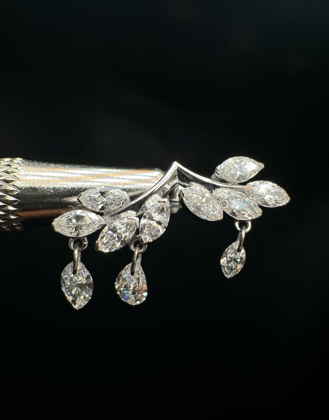 Diamond Vine Garland 14K Gold Stud Earring: Diath Conch Piercing - Etsy