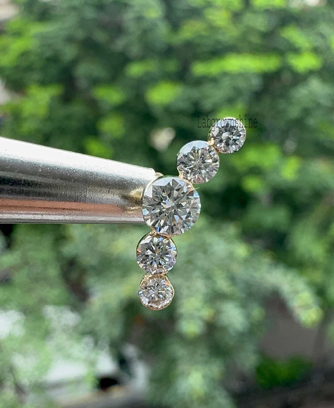 Florence Sparkle Five Diamond Invisible Set Open Curve Threaded Single ...