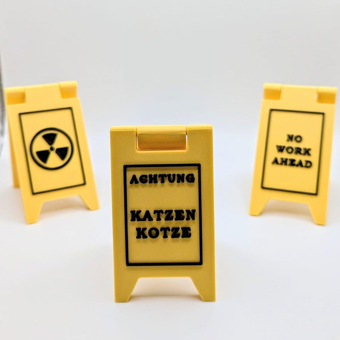 Customizable Mini Warning Sign Mini Caution Sign Personalized Desk Sign ...