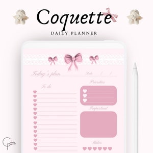 Coquette Daily Planner Digital Download - Etsy
