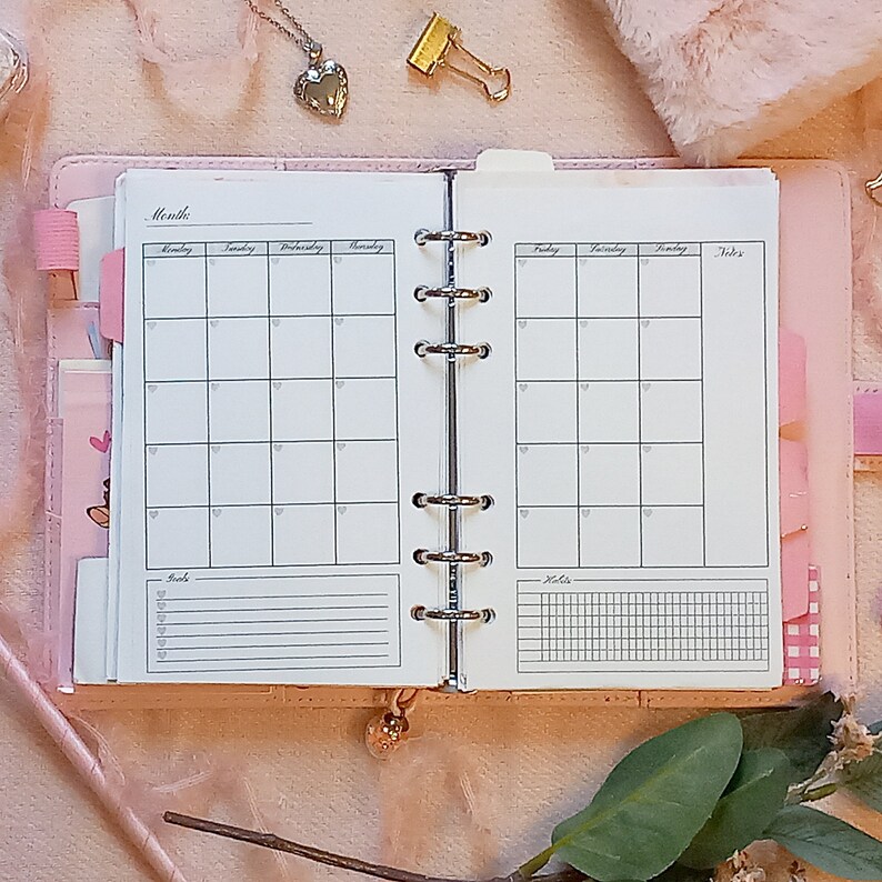 Coquette Binder Planner Printable Inserts A6 and A5 - Etsy