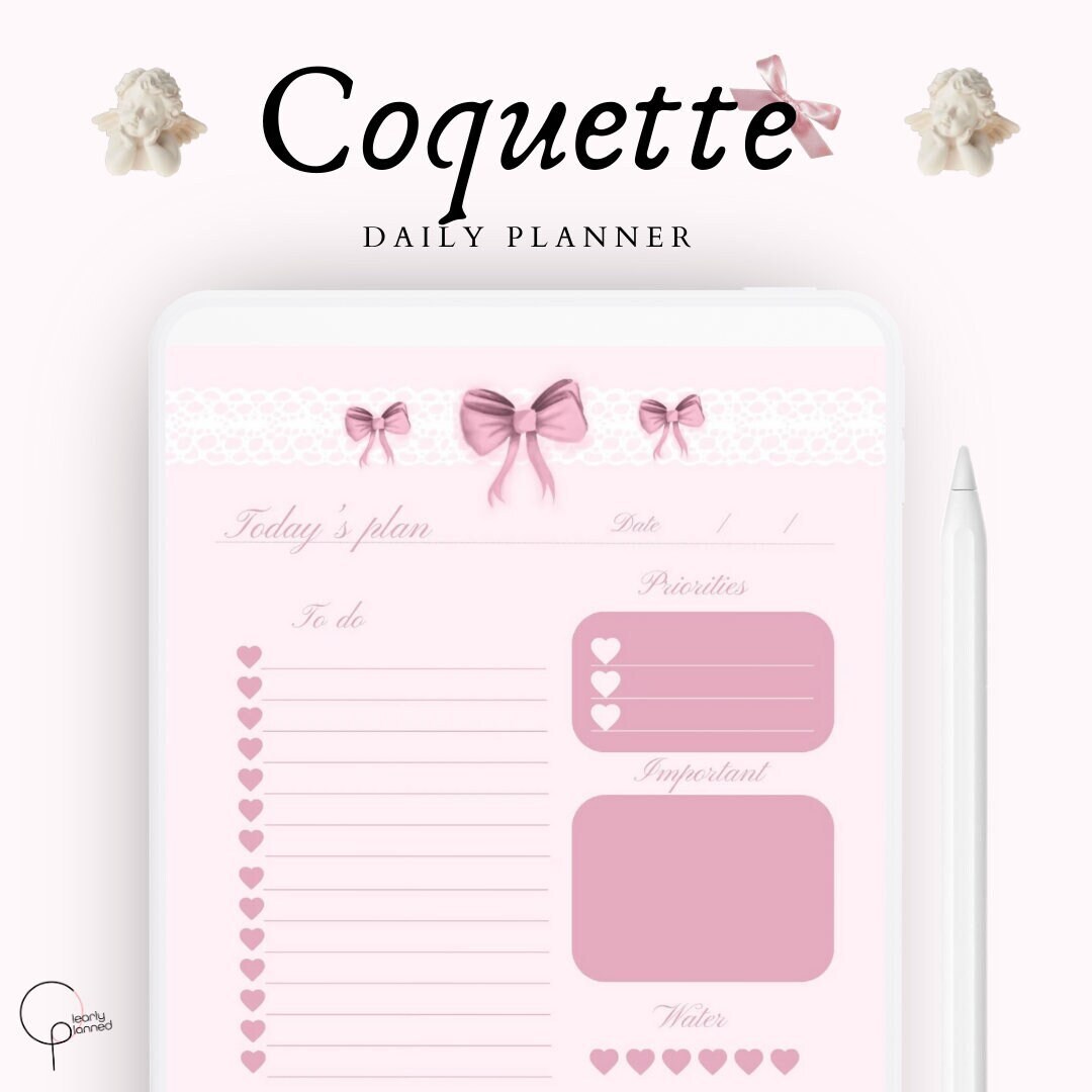 Coquette Daily Planner Digital Download - Etsy