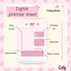 Coquette Daily Planner - Digital Download - Etsy
