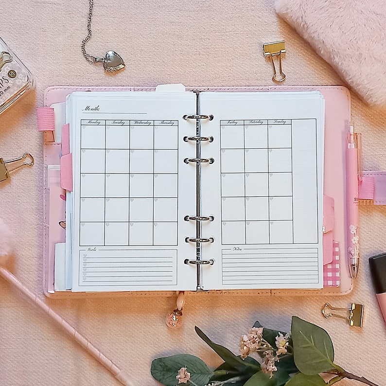 Coquette Binder Planner Printable Inserts A6 and A5 - Etsy