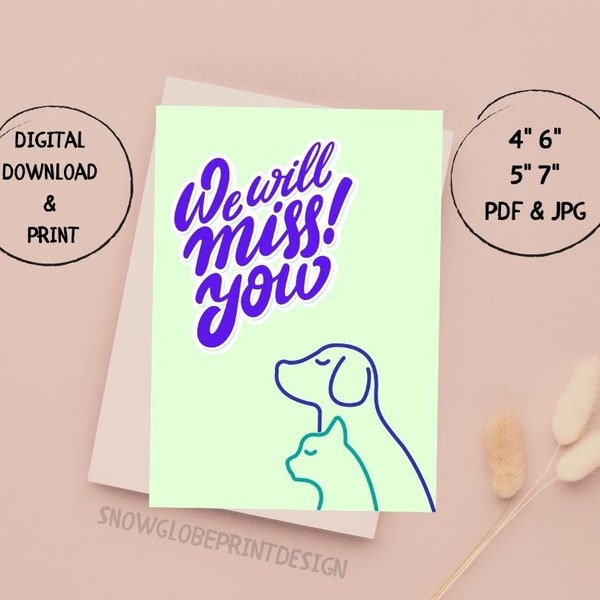Dog Miss You Card - Etsy