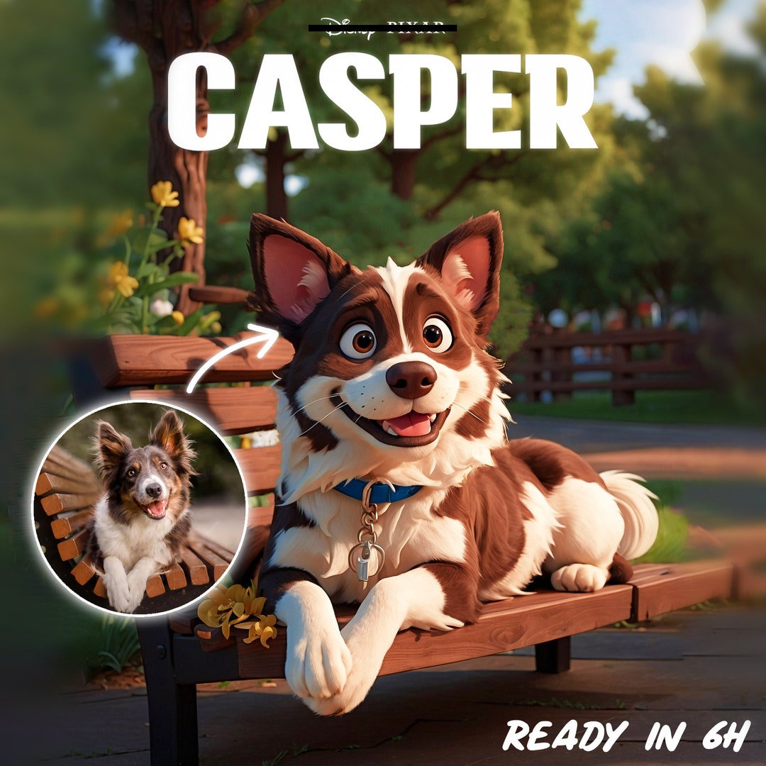 Personalized Cartoon Pet Portrait, Custom Cartoon Pet Portrait, Dog ...