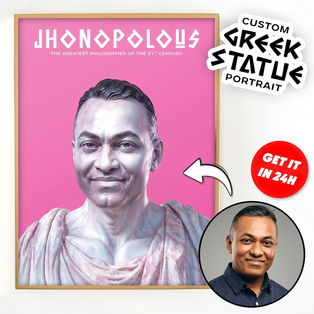 Custom Greek Statue Portrait | Greek Statue Avatar | Personalized ...