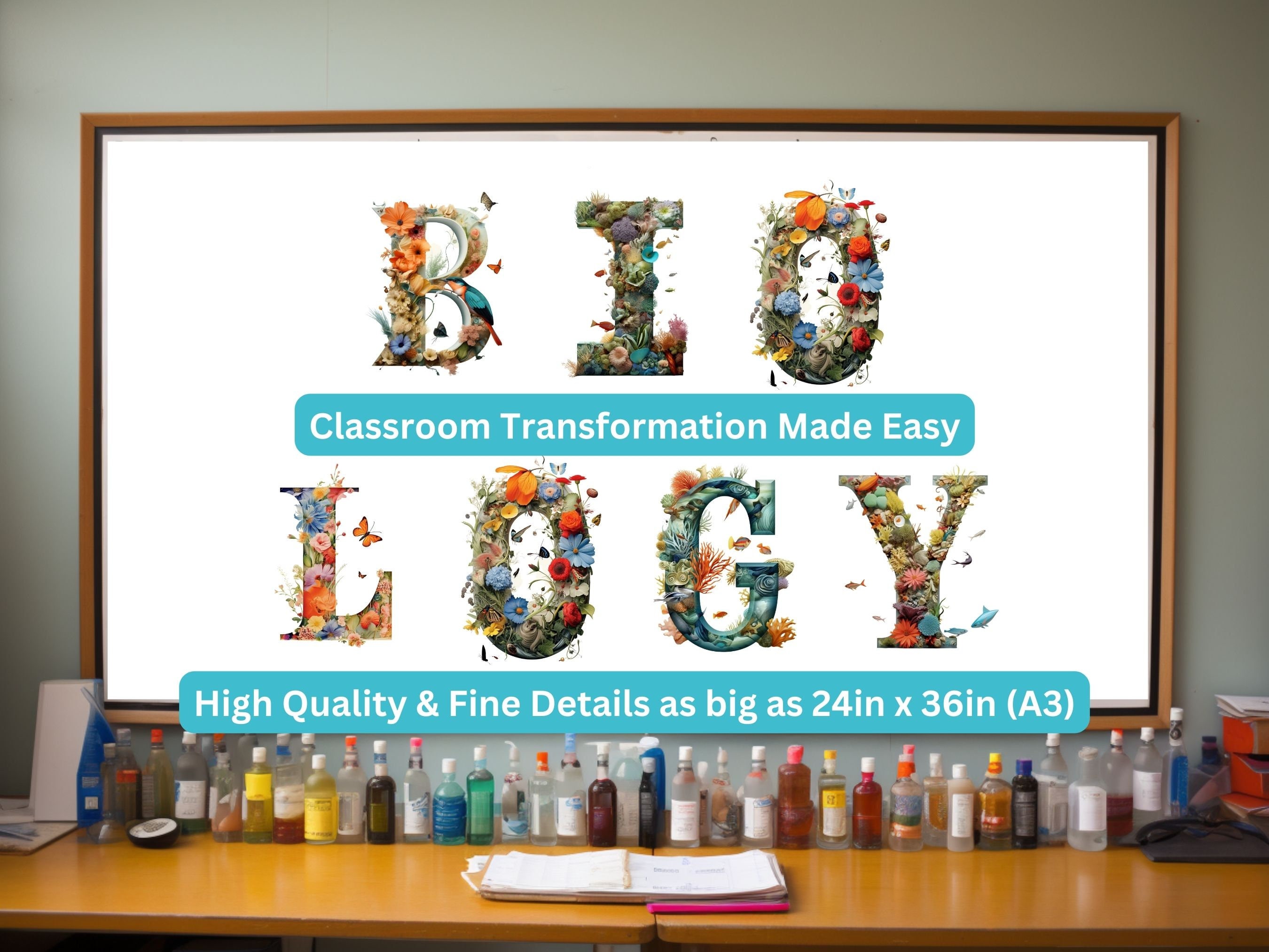 Biology Class Gallery Wall, Classroom Decor, High School Middle School ...