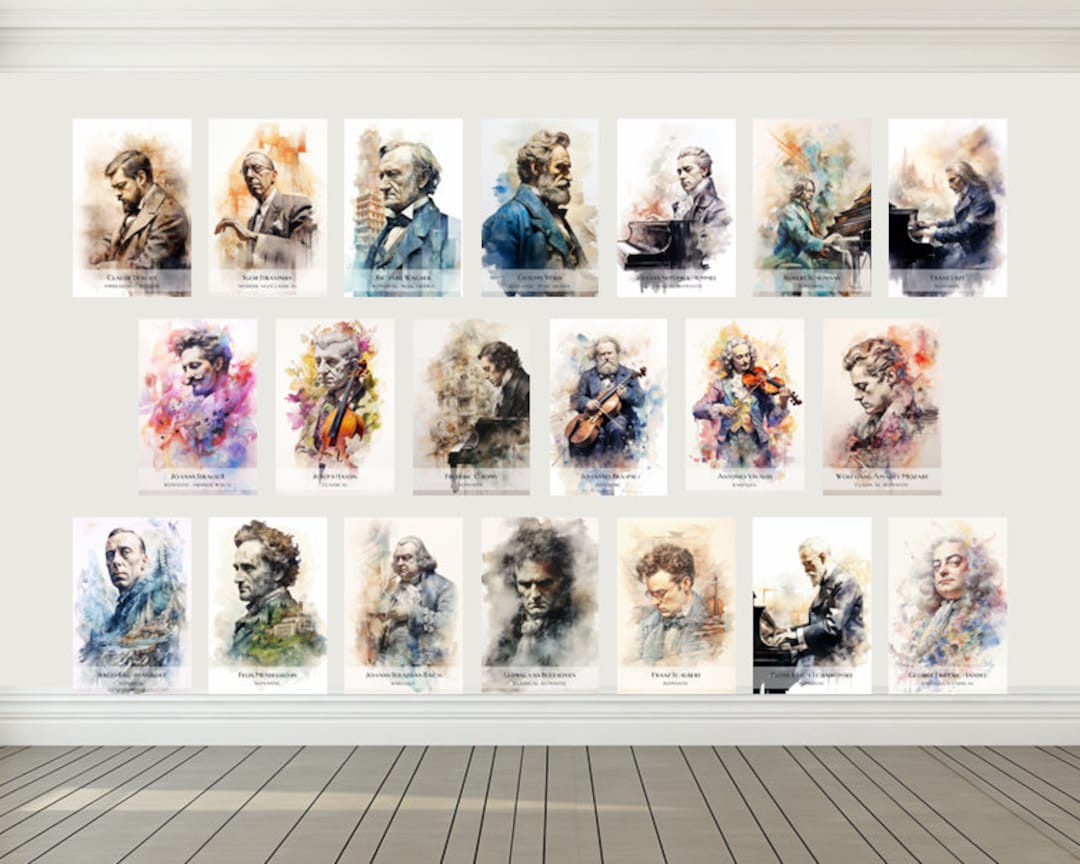 Famous Composers Art Prints: Music History Classroom Decor (digital ...