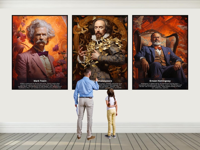 Printables Famous Authors 11pcs Classroom Decor, Author Gallery Wall ...