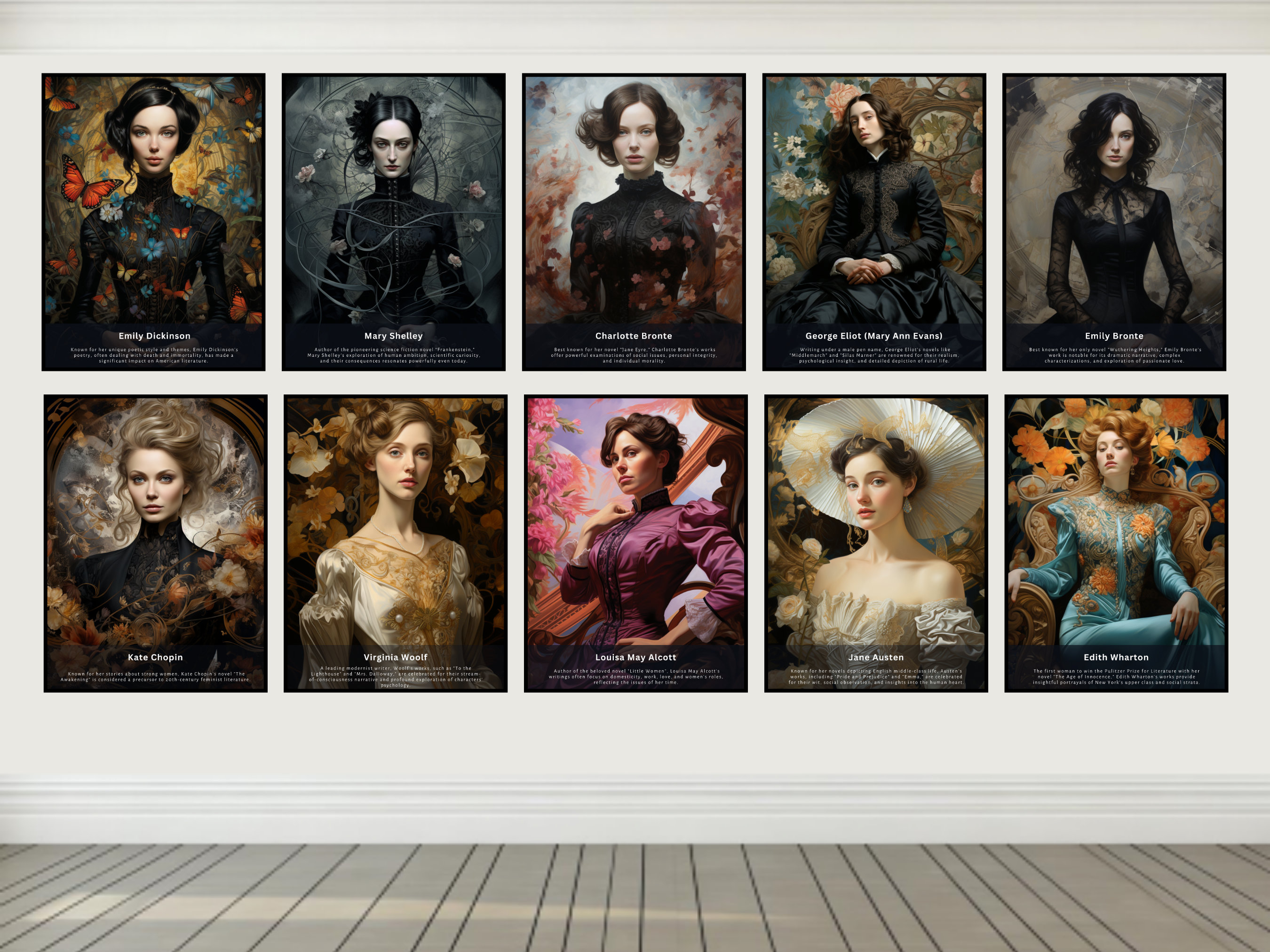 Printables Famous Female Authors 10pcs Classroom Decor, Author Gallery ...