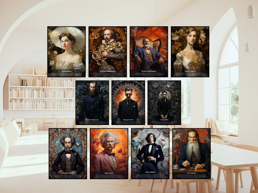 Printables - Famous Authors (11pcs) - Classroom Decor, Author Gallery ...