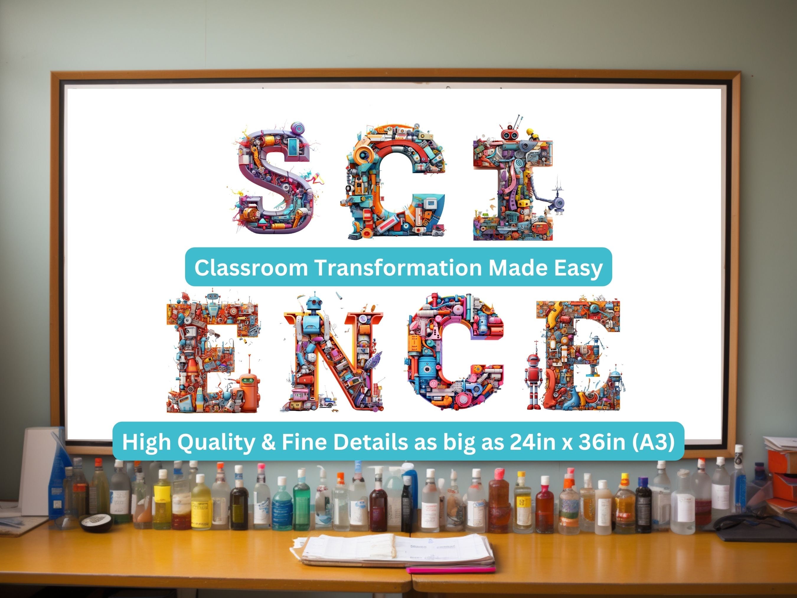 Science Class Gallery Wall, Classroom Decor, High School Middle School ...