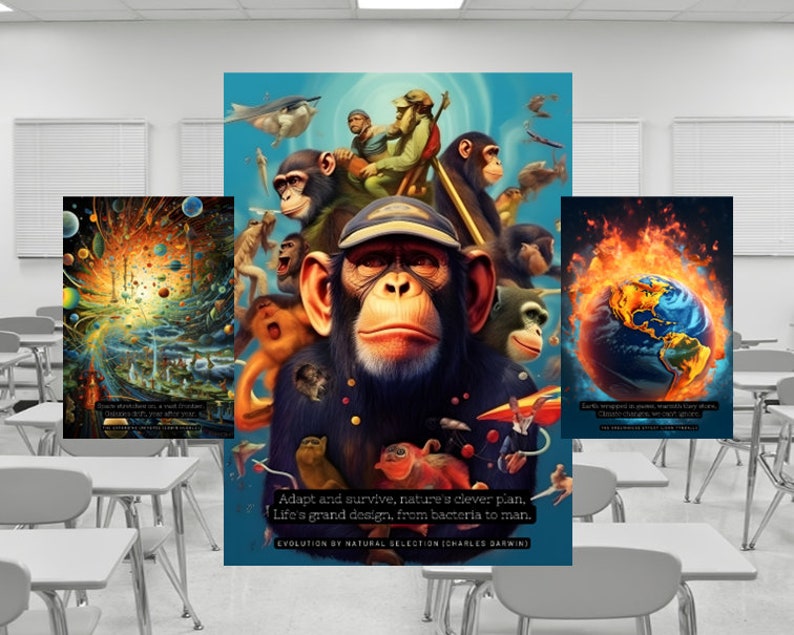 Scientific Theories Art Prints: Science Classroom Decor (digital ...