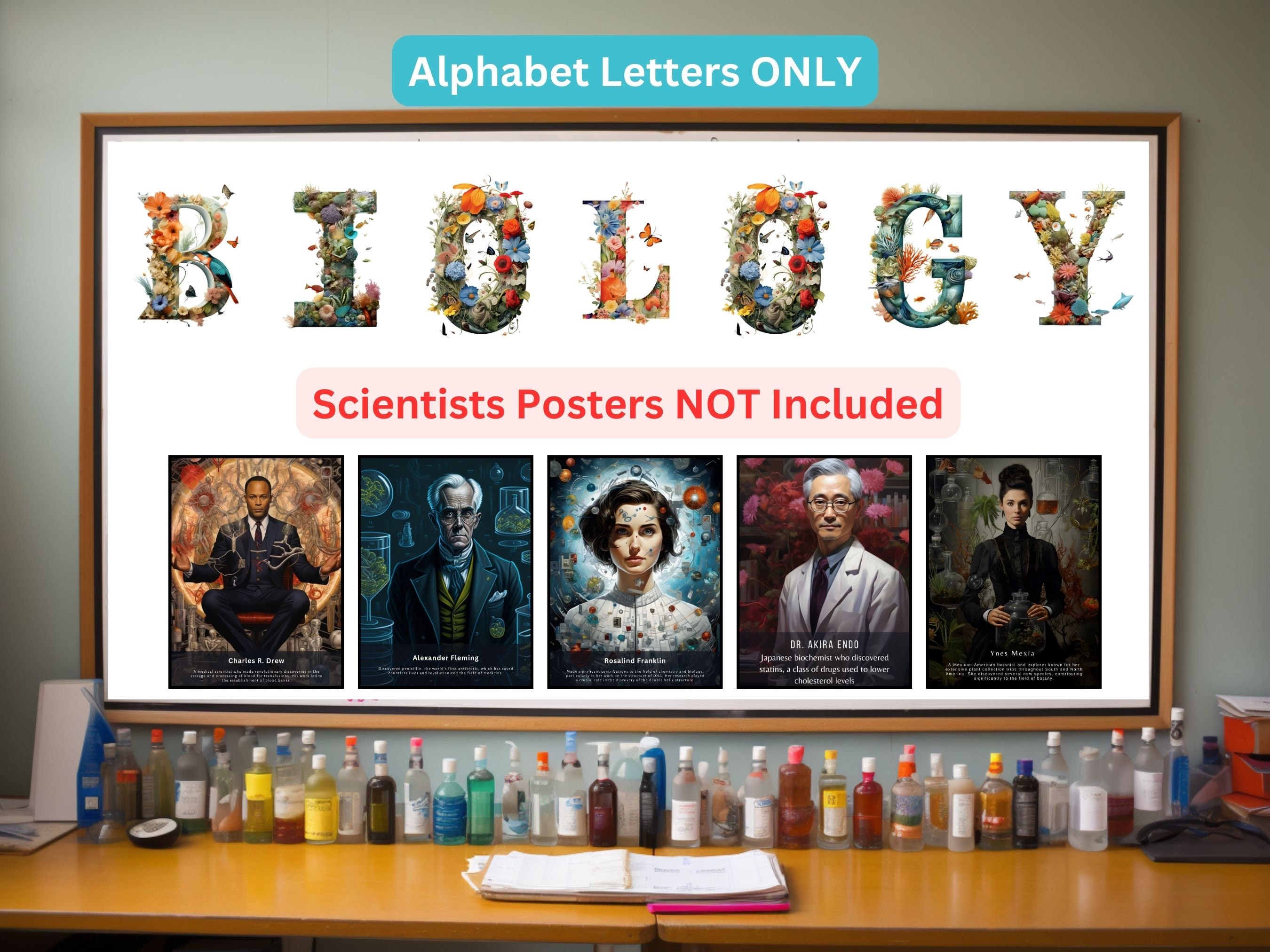 Biology Class Gallery Wall, Classroom Decor, High School Middle School ...