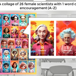 Printables - Vertical Collage of 26 Female Scientists | Cartoon ...