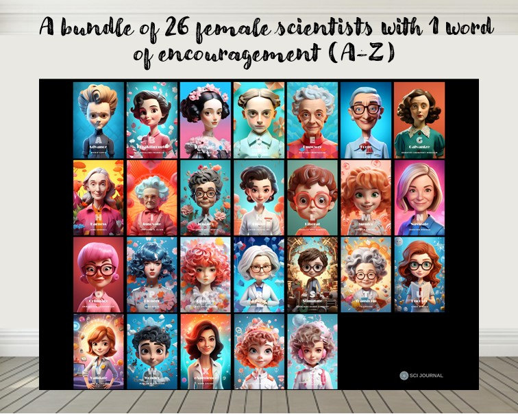 Printables Cartoon Female Scientists 26 Pcs 26 Famous Scientists ...
