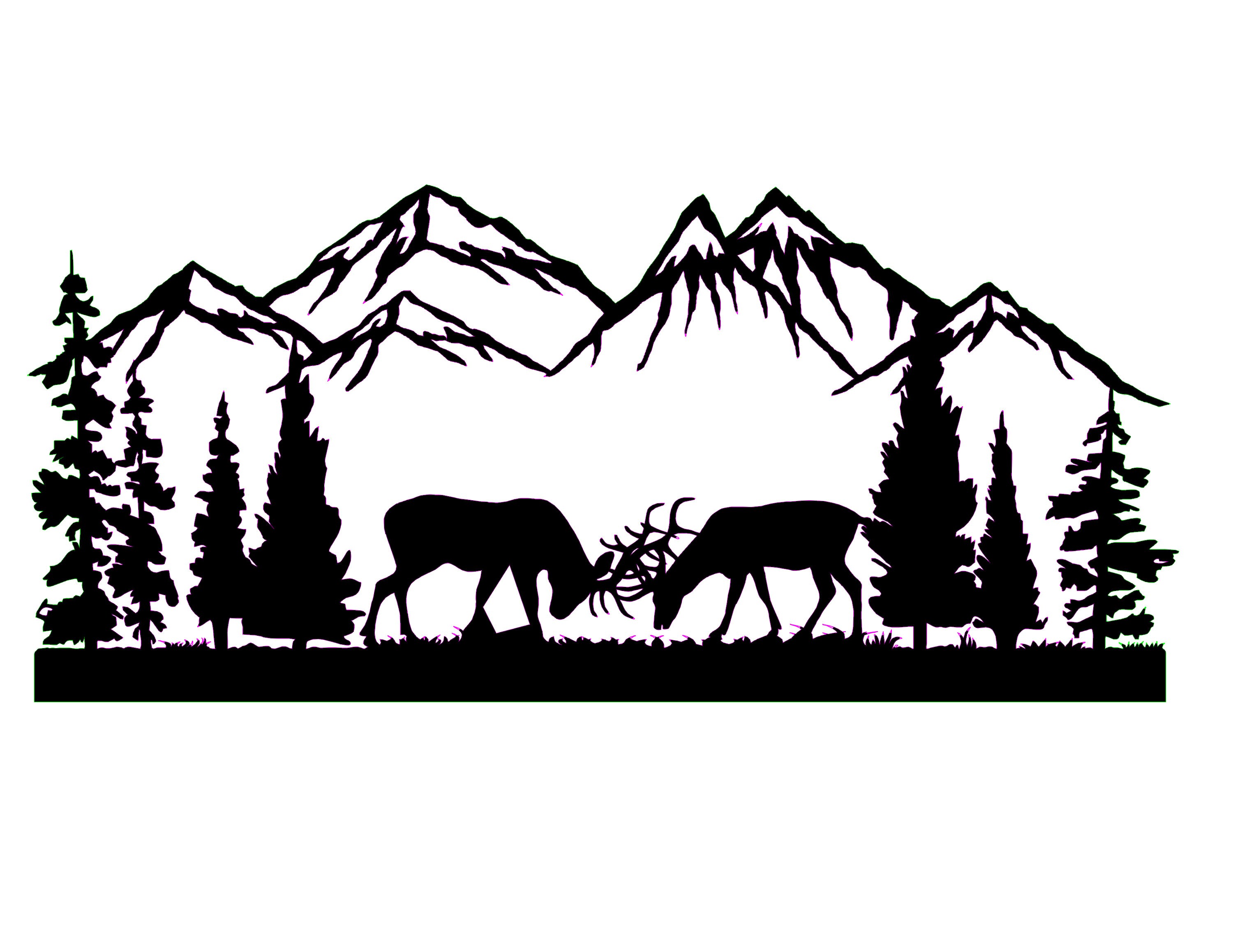 Elk Forest Scene DXF - Etsy