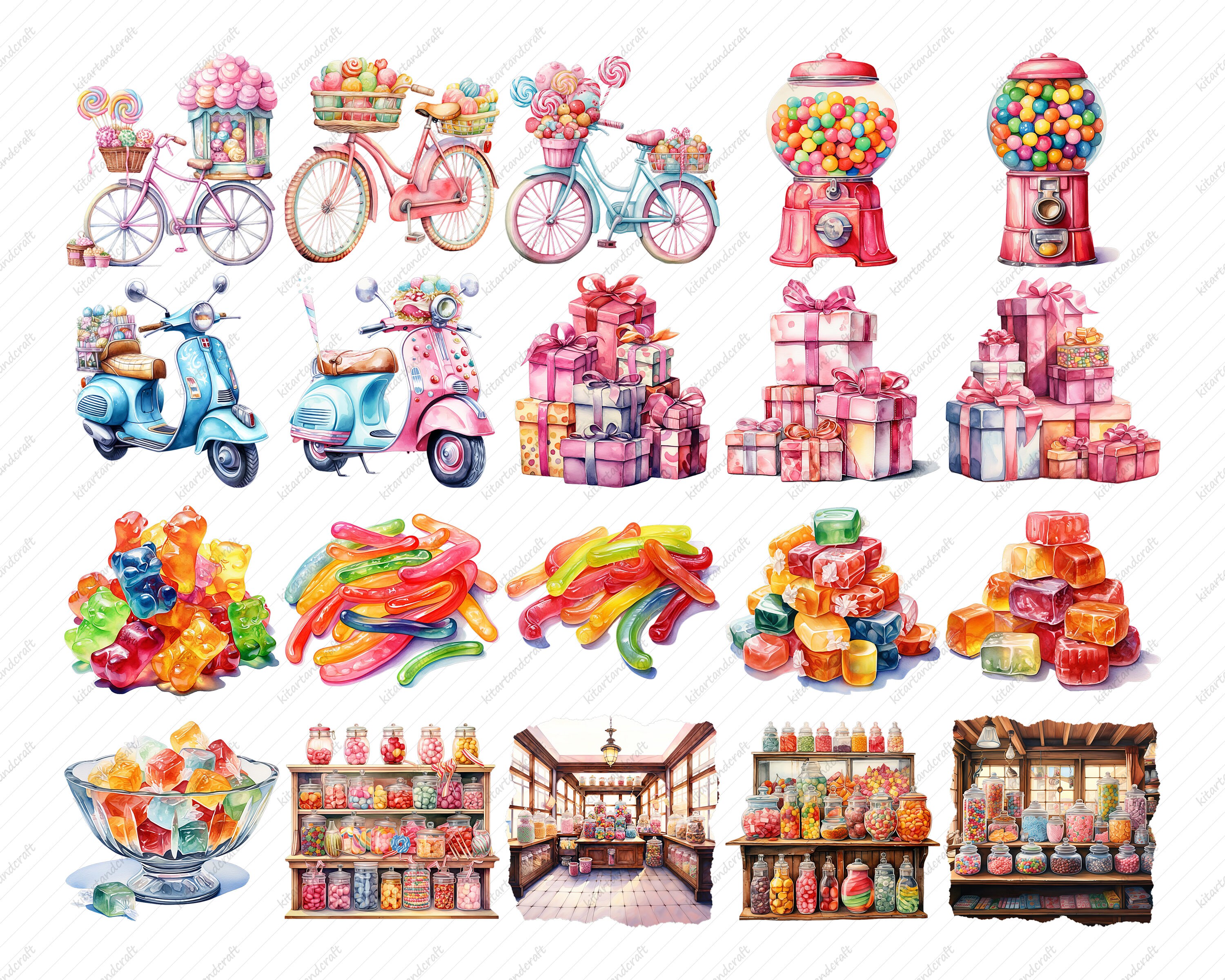 75 Candy Shop Bundle, Candies PNG Bundle, High-quality Transparent PNG ...
